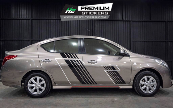 Car Side Decals - Vinyl Graphics Decals for Sedan - 016 – H2 Stickers ...