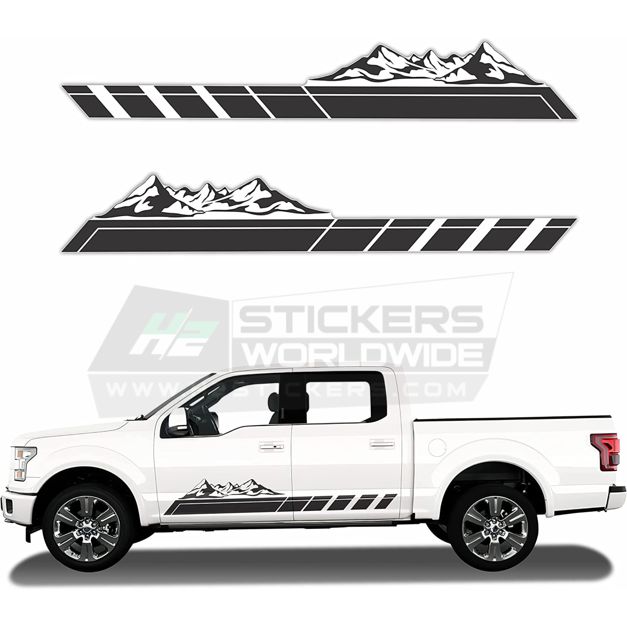 Mountain stripes decal for car | Vinyl graphic decal for Dodge, Fords ...